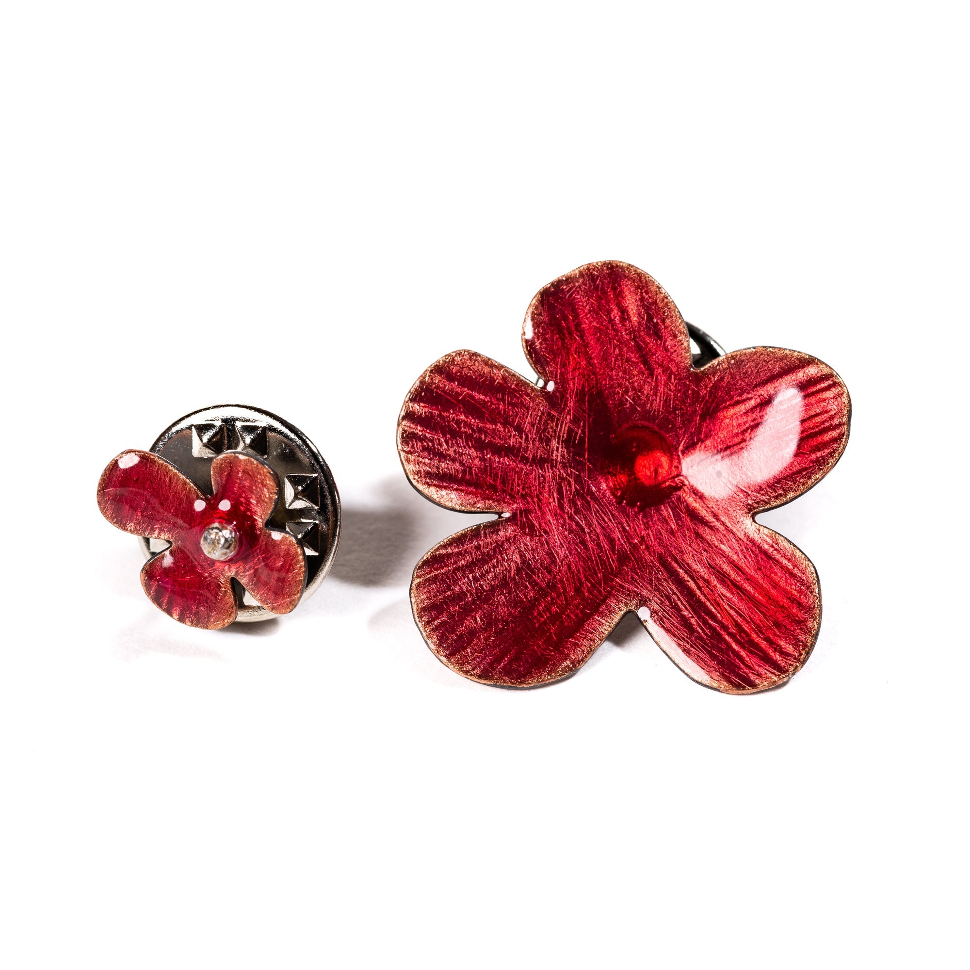 Flower Pins | Copper Clear Enamel